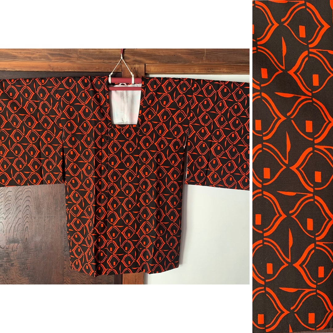Vintage Japanese HAORI Michiyuki Coat Kimono Jacket Cardigan Kimono ...