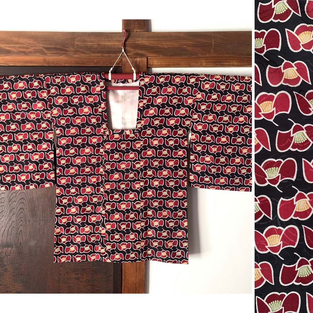 Vintage Japanese HAORI Michiyuki Coat Kimono Jacket Cardigan Kimono ...