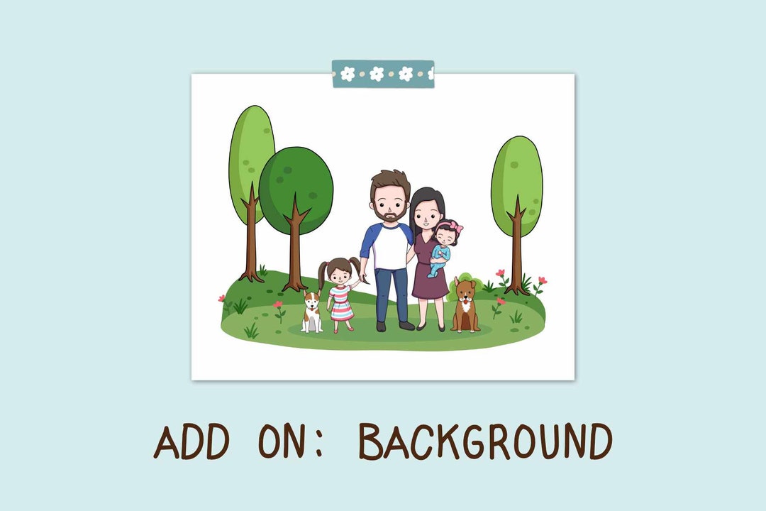 Add On: Additional Background / Custom Portrait / Friendlystrawberry - Etsy