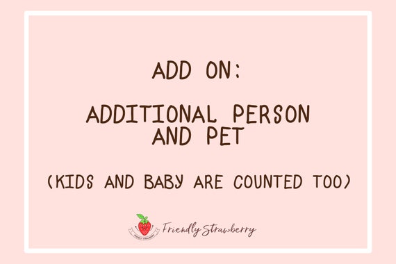 Add On: Additional People and Pets / Custom Portrait / | Etsy