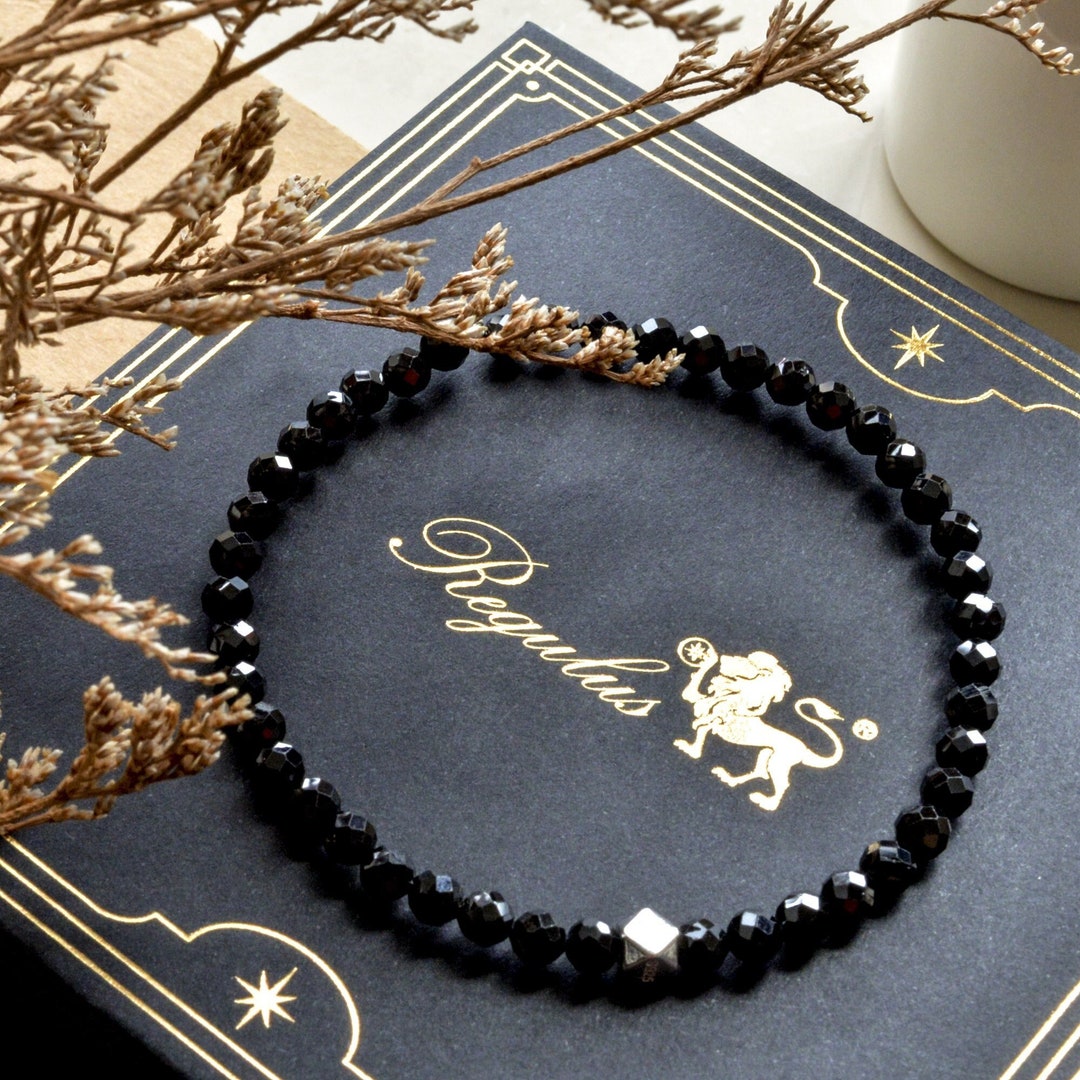 Spinel Bracelet,faceted Glitter Black Spinel,natural Spinel Bracelet ...