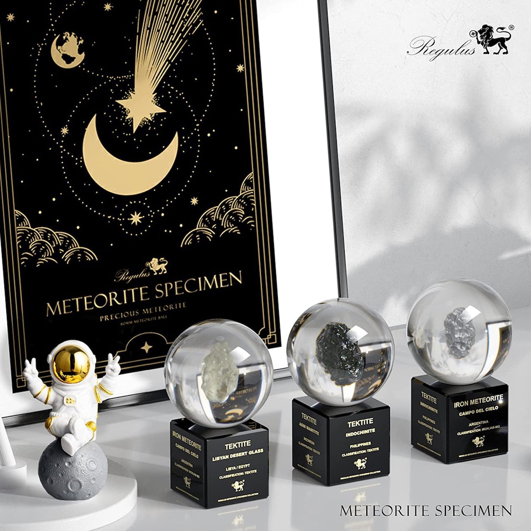 Meteorite Specimen Crystal Ball and Astronaut Model,desktop Decoration ...