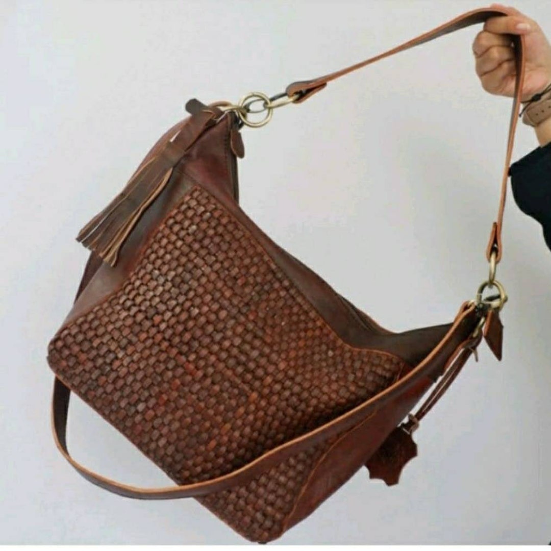 Leather Handbag - Leather Hobo Bag, Woven Leather Hobo Bag,leather ...