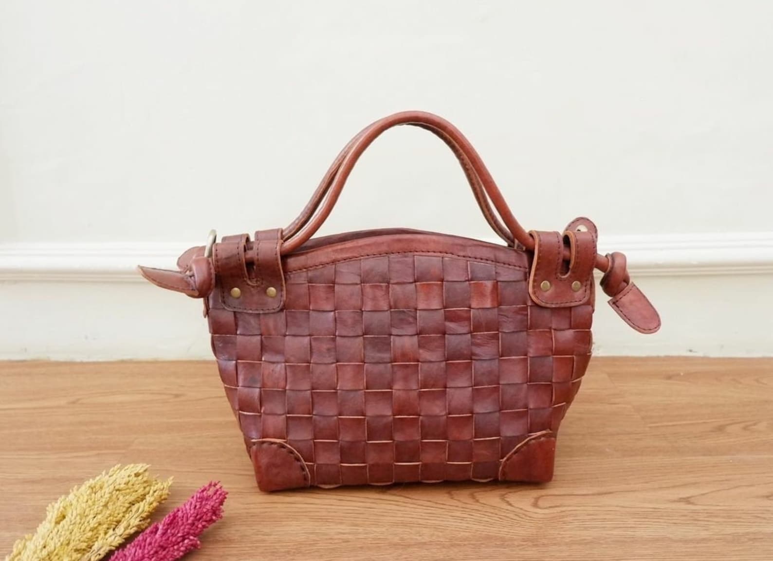 Handbag Leather, Genuine Leather Ladies Woven Crossbody Shoulder ...