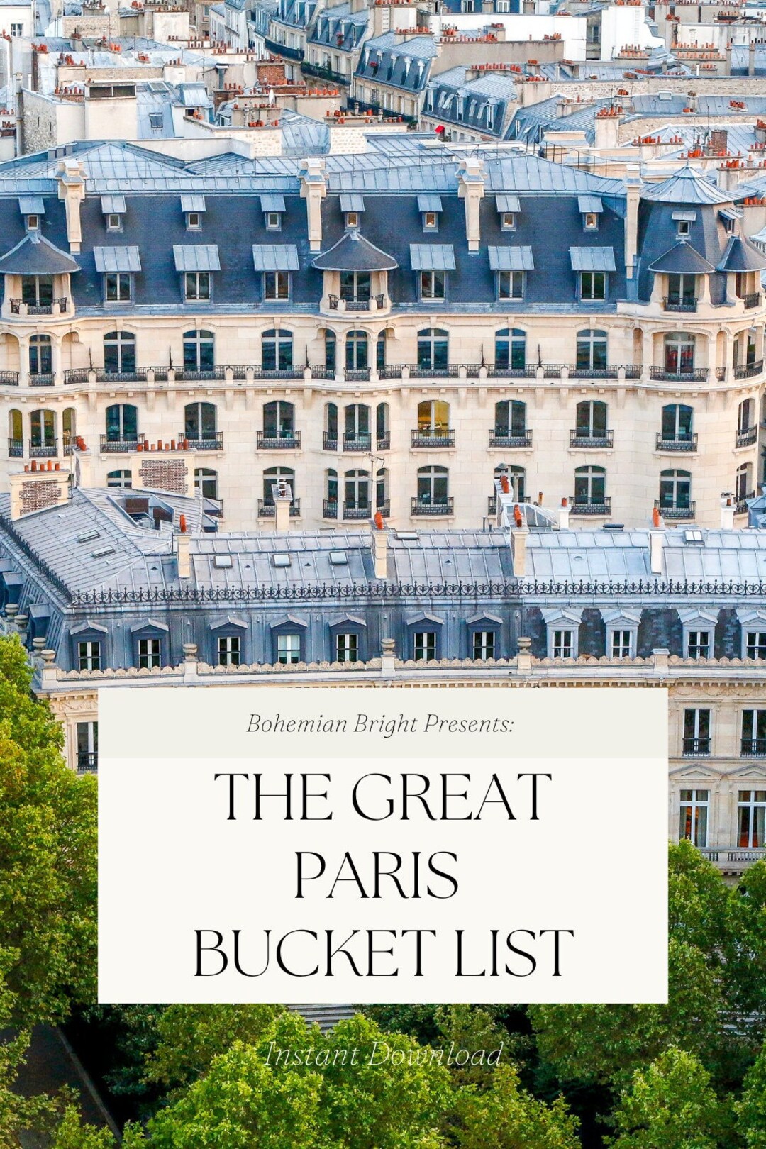 The Great Paris Bucket List - Instant Download, Paris Travel Guide ...