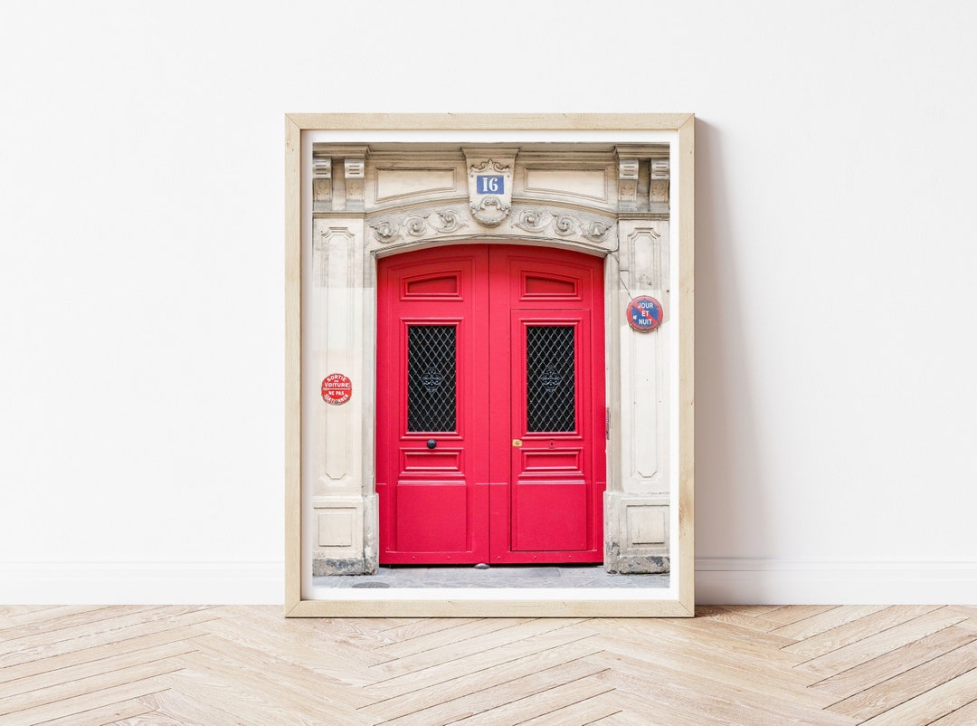 Paris Door Photo, Red Door Print, Door Photography, France Travel Print ...