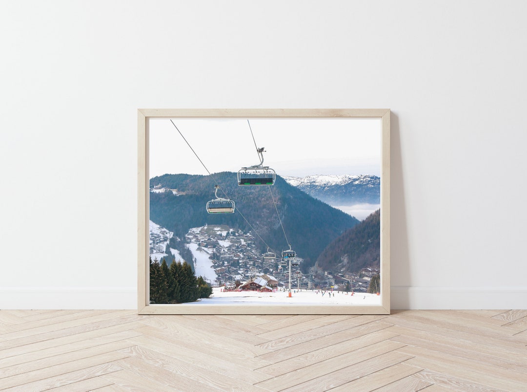 Ski Lift Print, Snow Scene Print, Winter Wall Art, Winter Photography ...