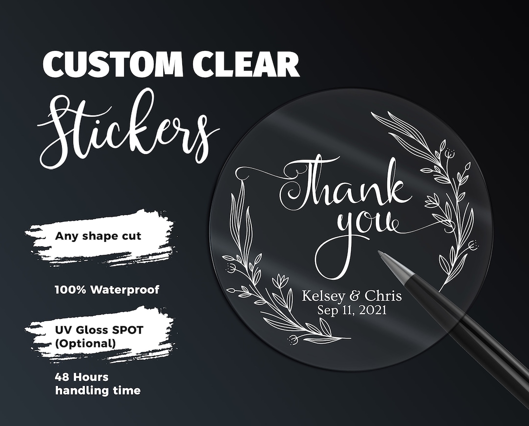 Bulk Vinyl Clear Stickers, Transparent Sticker Labels Any Shape Cut ...