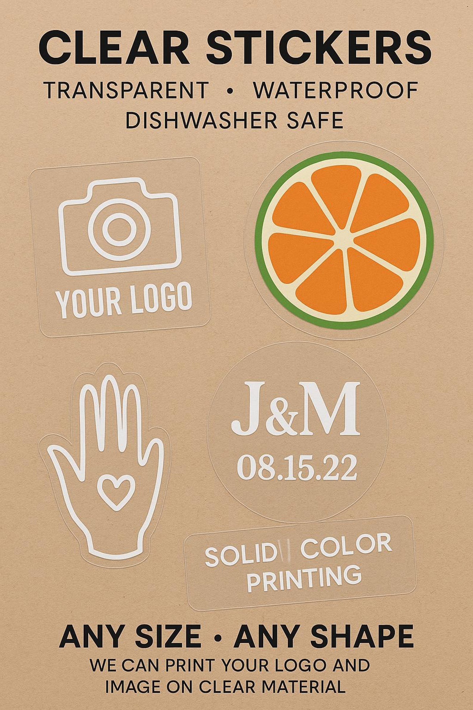 Custom Clear Stickers: White Ink, Waterproof Vinyl - Etsy