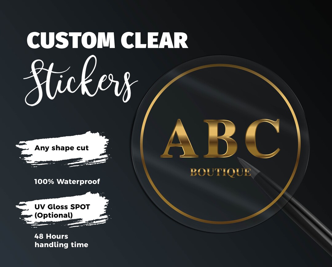Personalized Clear Stickers: Waterproof Vinyl Labels, Custom Business ...
