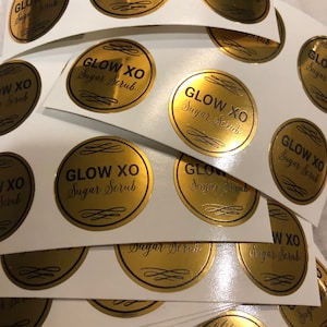 Personalize Mirror Gold Sticker Custom Cut to Any Shape. Custom Gold ...