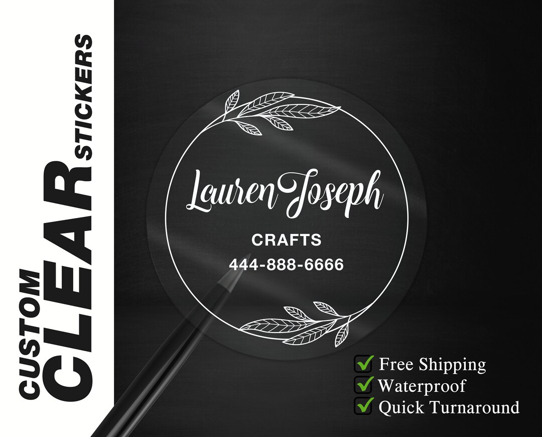 Custom CLEAR Stickers White Ink Printed on Transparent Labels Stickers ...