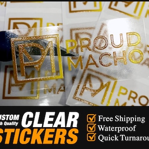 Custom Clear Vinyl Stickers: Waterproof Logo Labels - Etsy