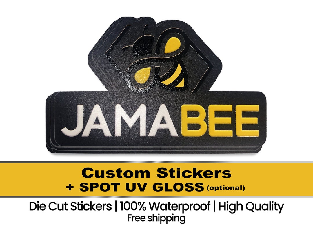 Custom Die Cut Sticker Printing With UV Gloss Spot | Kiss Cut Logo ...