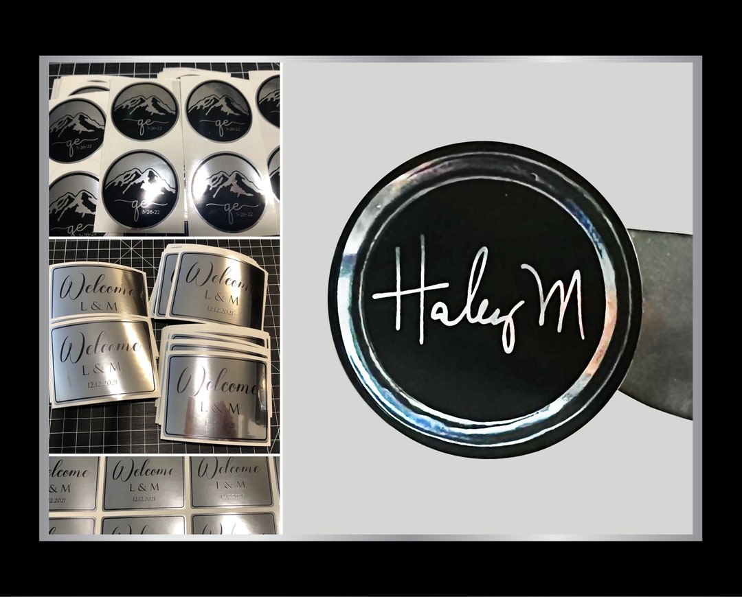 Custom Silver Mirror Foil Stickers | Vinyl Reflective Foil Stickers ...