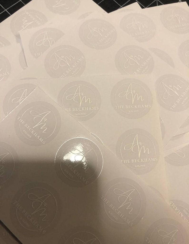 Clear Vinyl Stickers: White Ink Logo, Custom Shape Labels - Etsy