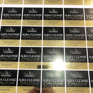 Personalize Mirror Gold Sticker Custom Cut to Any Shape. Custom Gold ...