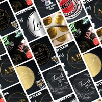 Personalized Metallic Gold Stickers 100% Waterproof, Custom Gold Label ...