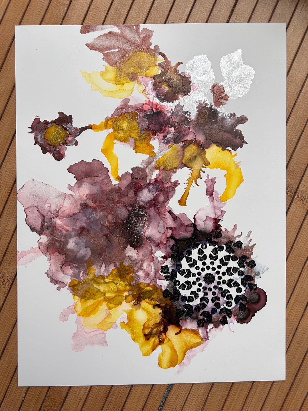 Space Daisy, Alcohol Ink Art, Mandala Art, Metallic Art, Fantasy Art ...