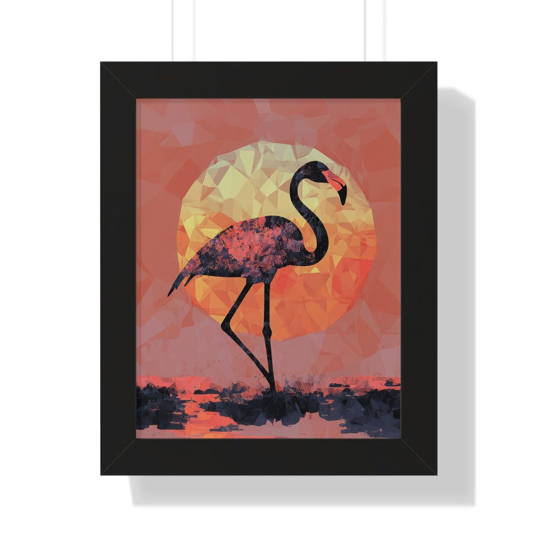 Framed Vertical Poster, Flamingo Poster, Flamingo Art, Wall Art, Animal ...