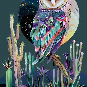 Owl Digital Print, Art Print, 11x16 Print, Owl Art, Wall Art, Art ...