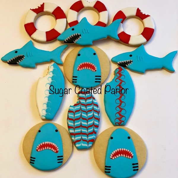 Shark Sugar Cookies - Etsy