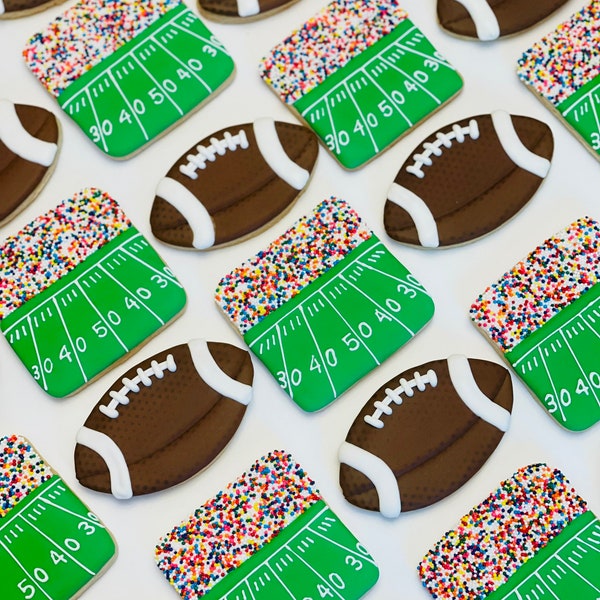 Football Themed Sugar Cookies - Etsy