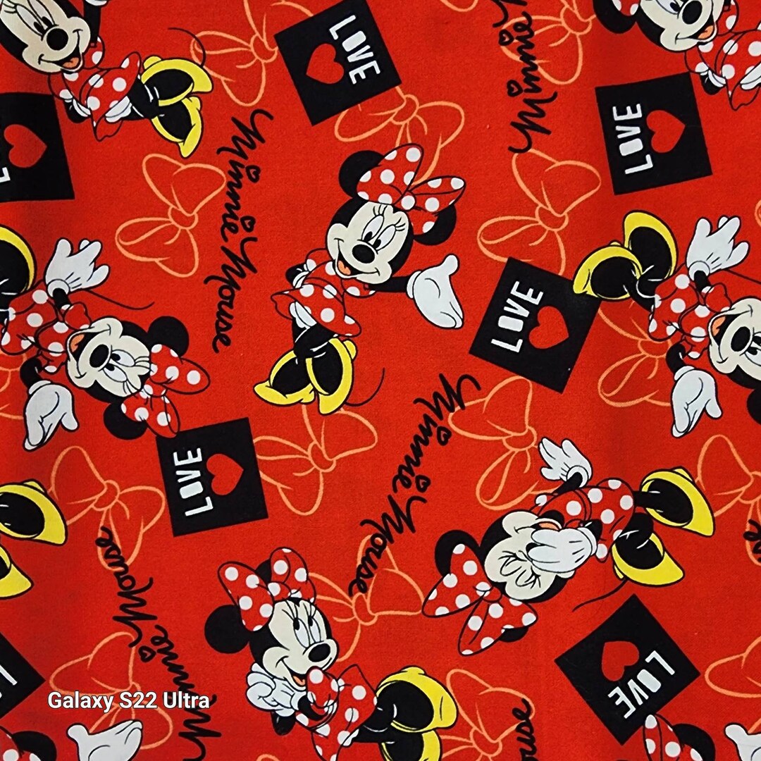 Minnie Mouse Cotton Fabrics Sold by 1/2 Yard - Etsy
