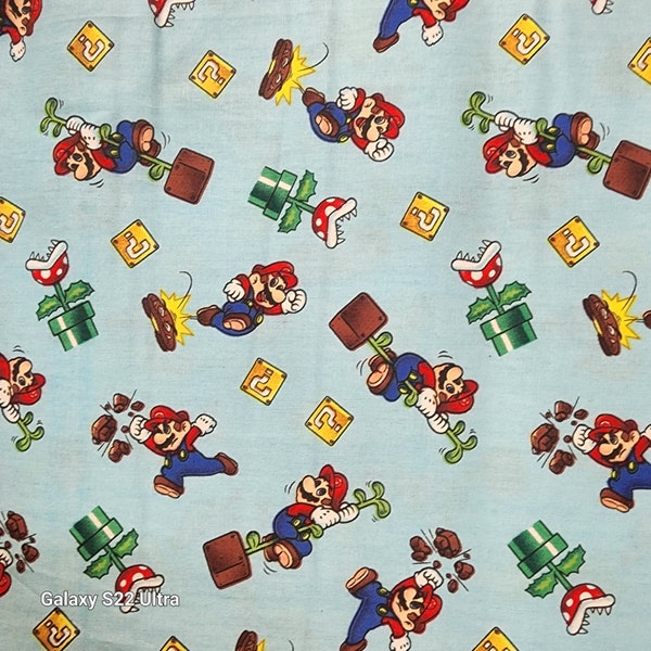 Super Mario Fabric by the Yard - Etsy