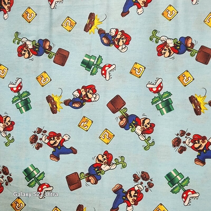 Super Mario Fabric by the Yard - Etsy