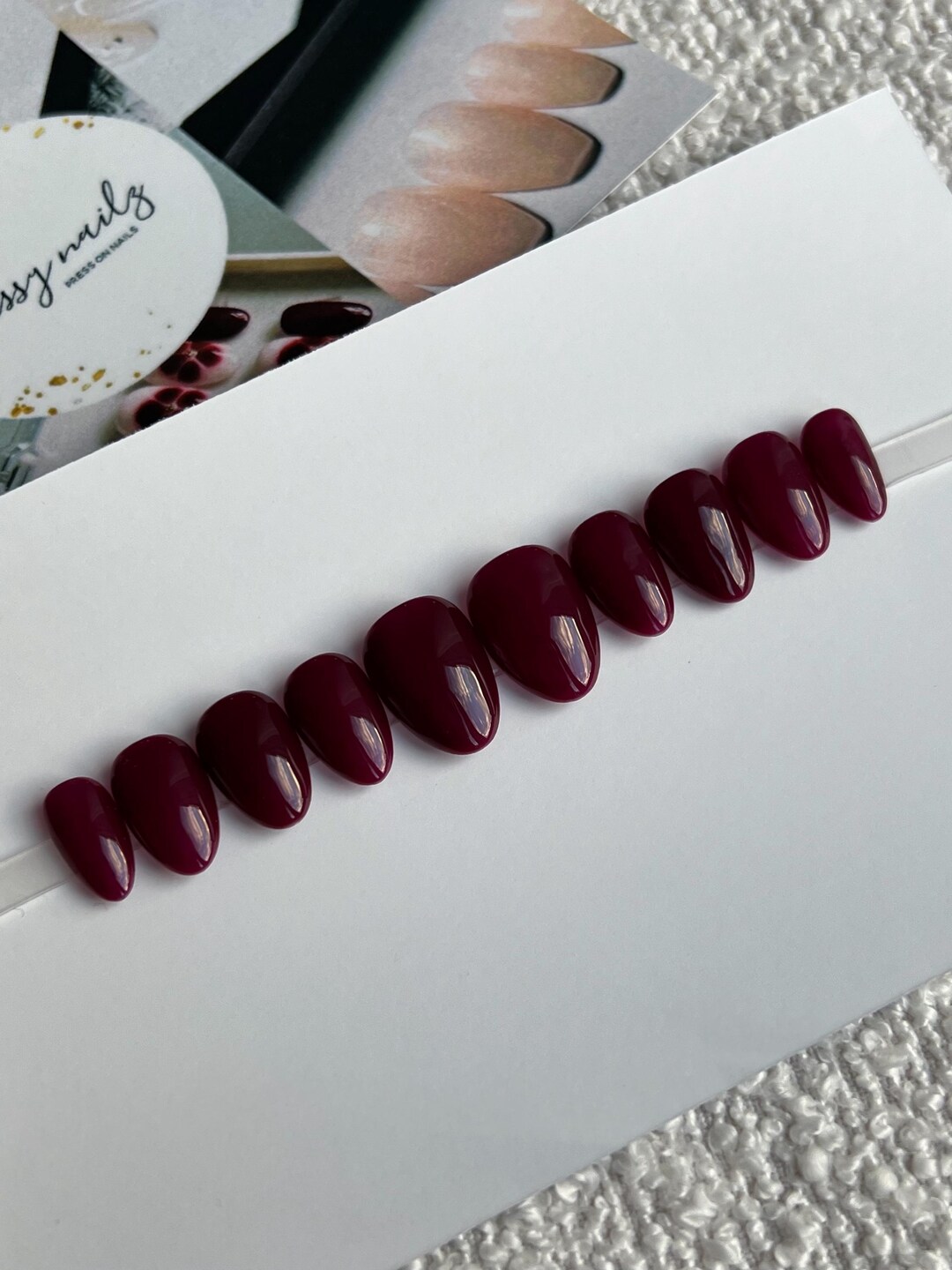 Cherry Mocha Press on Nails | Nails | Glue on False Nails | Press Ons ...