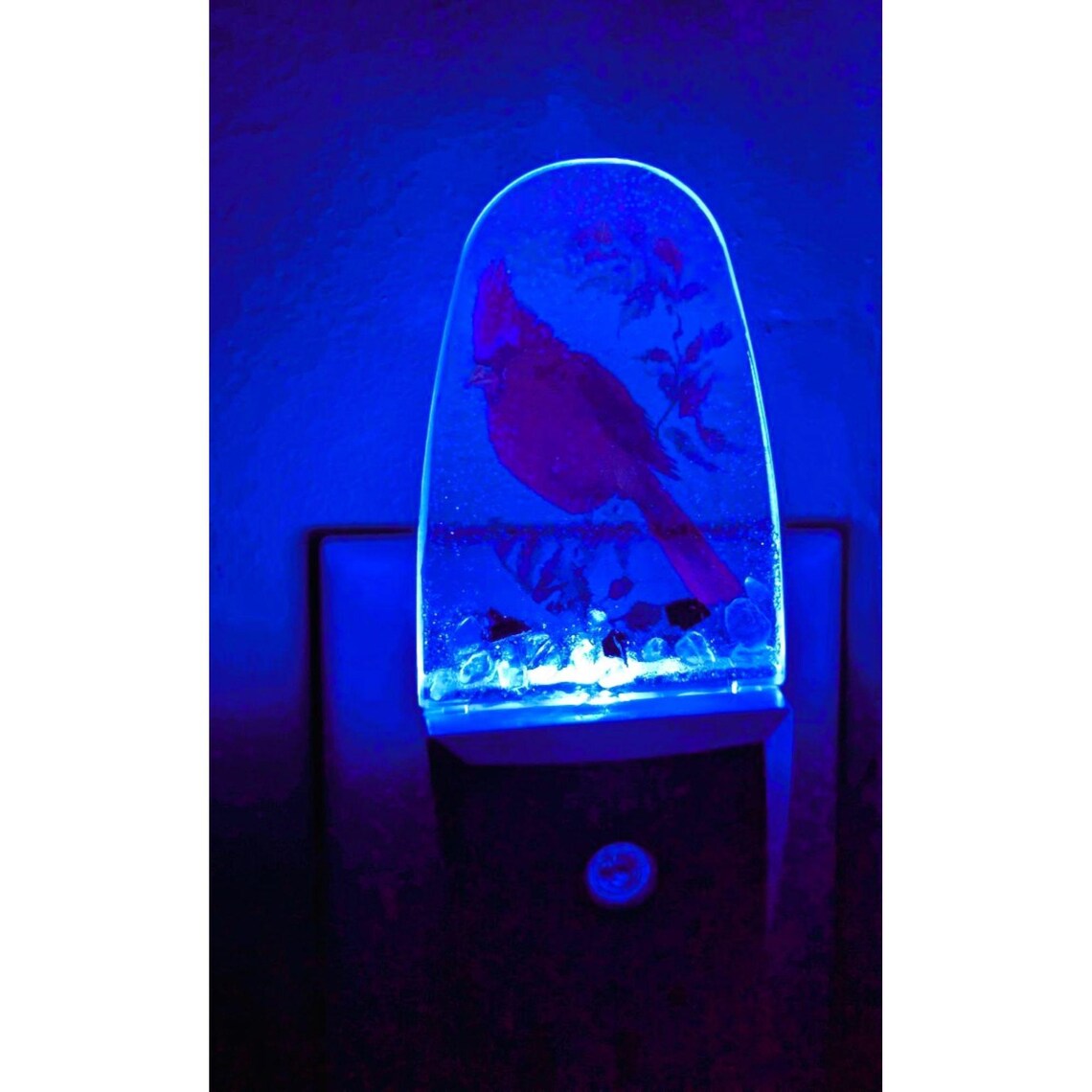 Night Light With a Cardinal Image Plug-in LED Blue 3" NEW - Etsy