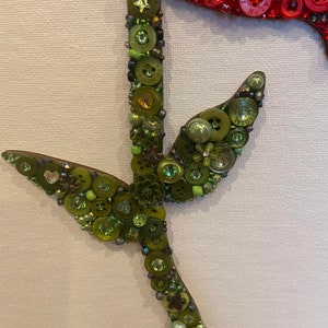 Red Poppy Flower, Custom Button Artwork, Red Decor, Vintage Buttons ...