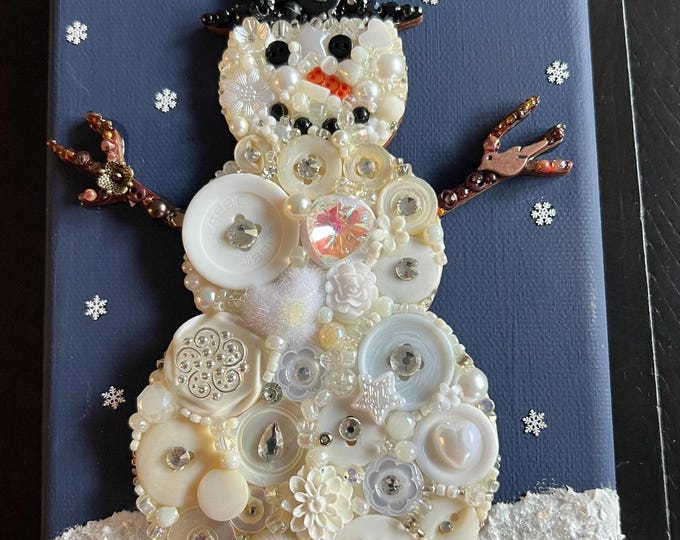 Snowman, Button Snowman, Winter Decor, Holiday Decor, Christmas Gift ...
