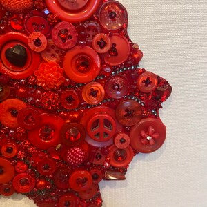 Red Poppy Flower, Custom Button Artwork, Red Decor, Vintage Buttons ...