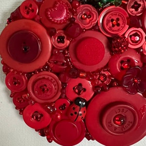 Red Apple Button Art, Vintage Button Decor, Teacher Gift - Etsy