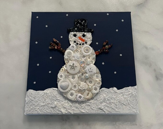 Snowman, Button Art, Winter Decor, Christmas Decor, Gift for Friends ...