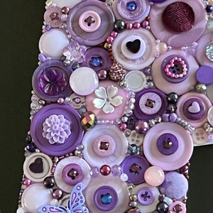 Alphabet Letter Art, Purple Decor, Vintage Buttons, Customizable Art ...