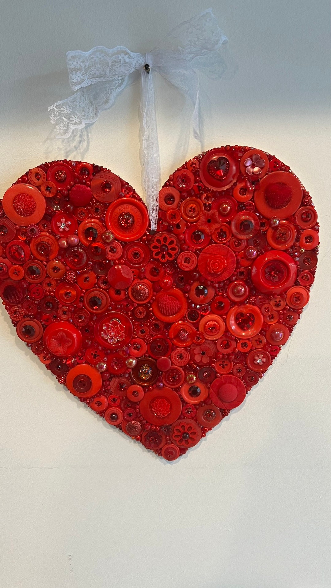 Valentine Day Decor, Heart, Red Decor,custom Button Art, Anniversary Gift,girls Room Decor ...