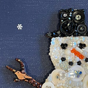 Snowman, Button Art, Christmas Decor, Winter Decor, Gift for Friend ...