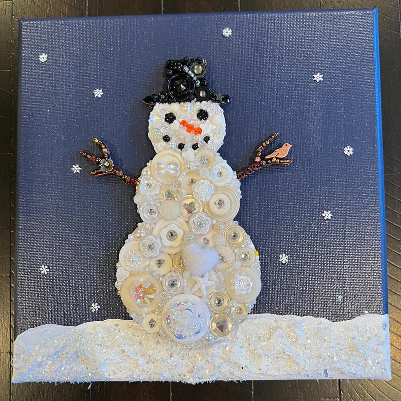 Button Snowman - Etsy