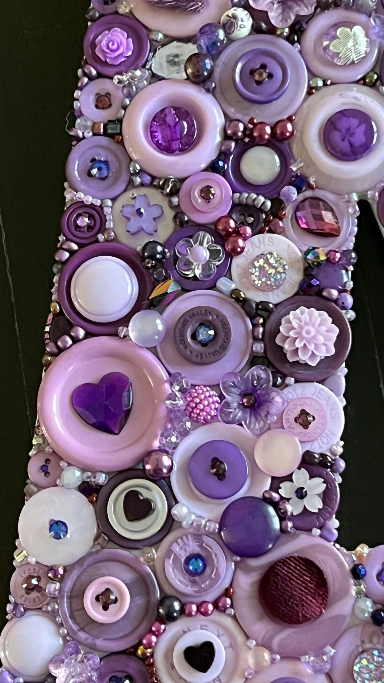 Purple Button Letter Art, Embellished Initial Decor (14x10 In) - Etsy
