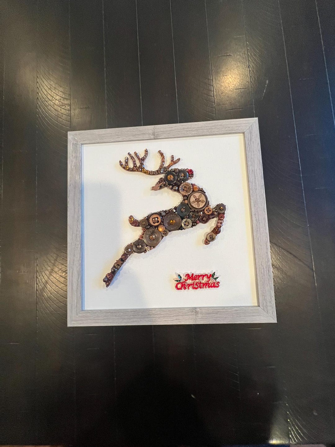Rudolph Button Artwork, Vintage Christmas Decor, Framed Reindeer Art - Etsy