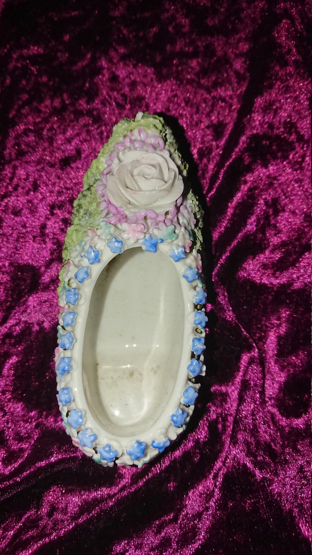 Victorian Moss Ware Encrusted China Shoe - Etsy