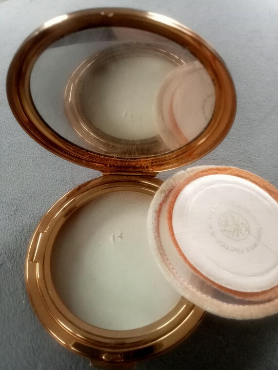 1960s Stratton blue enamel powder compact - Gem