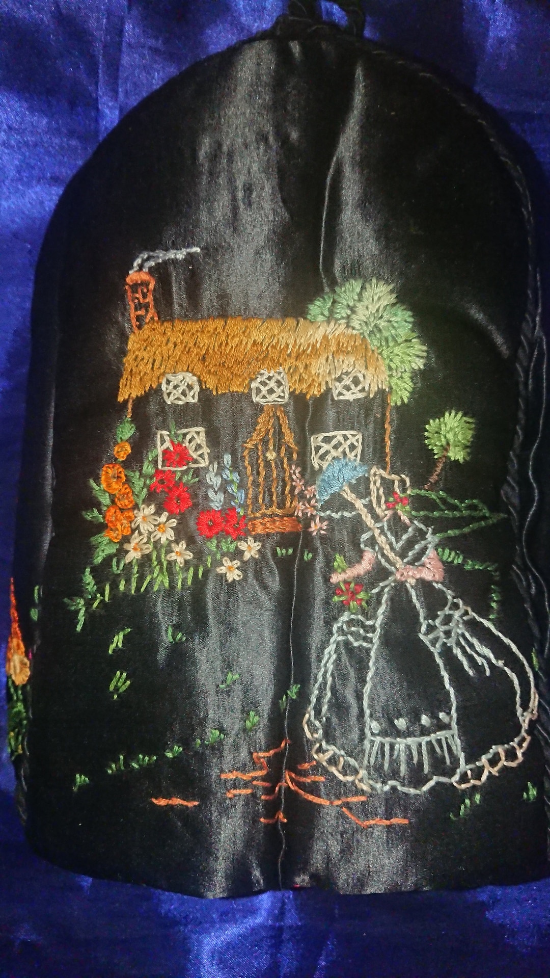 Black Hand Embroidered Victorian Satin Tea Cosie - Etsy