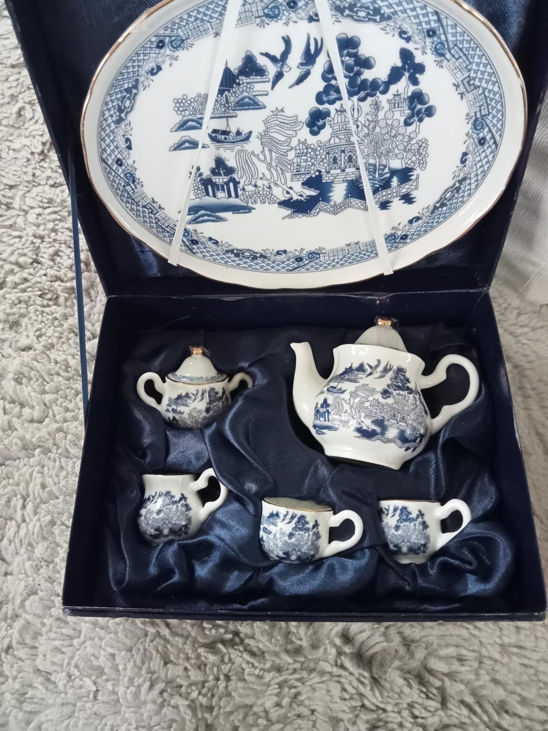 Gorgeous Vintage Willow Pattern China Miniature Teaser by Regal - Etsy