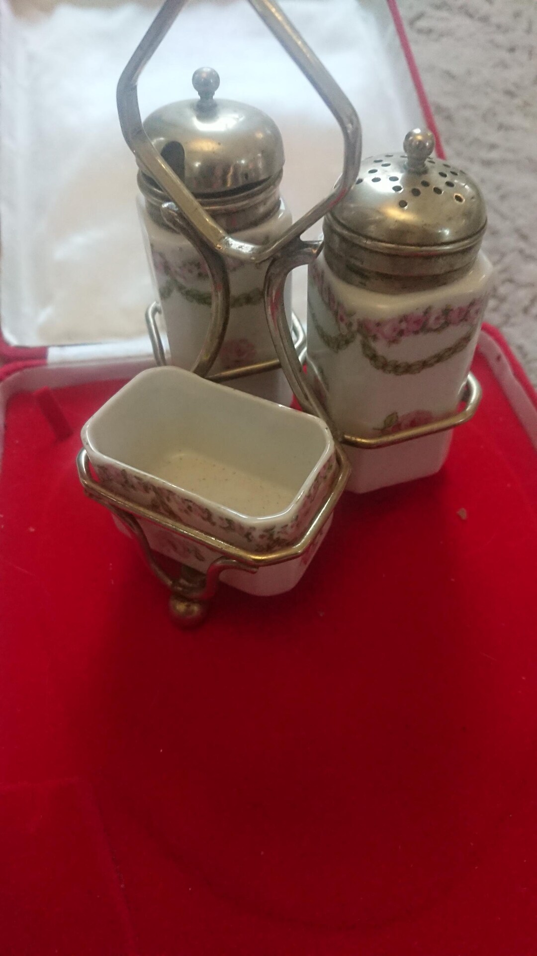 Gorgeous Antique Porcelain Cruet Set in Silver Plated Stand - Etsy