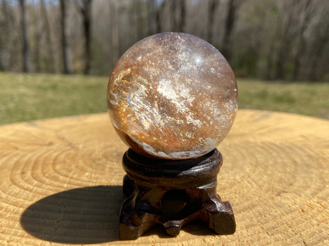 Silver Rutilated Garden Quartz Sphere 47.7mm - Etsy