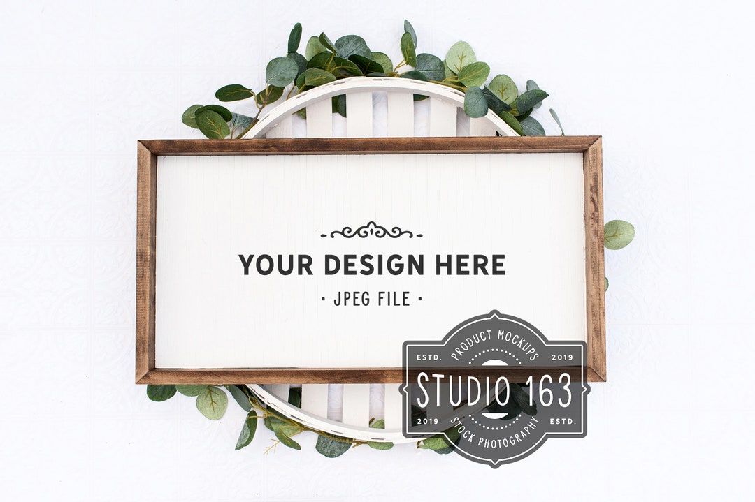12x24 Mitered Wood Sign Mockup, Blank Wood Sign, Farmhouse Style Sign ...